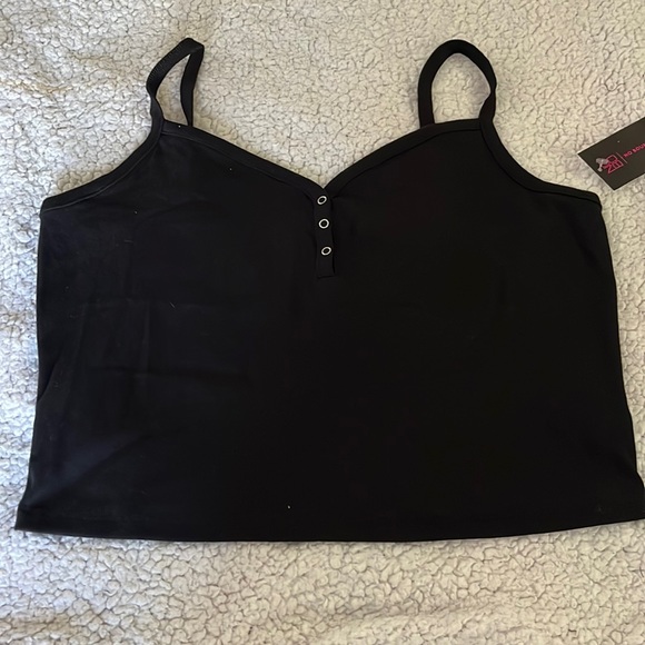 NOBO | Tops | Black Micro Ribbed Crop Camisole Xxl Snap Henley Xl Nobo ...